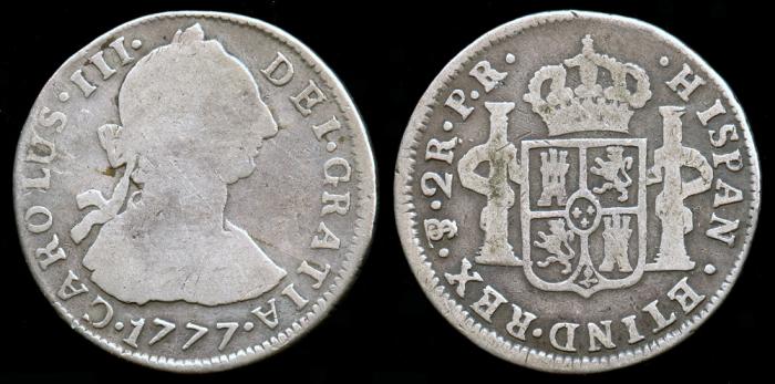 1777 PR-PTS Bolivia 2 Reales (Carolus III) VF | South American Coins