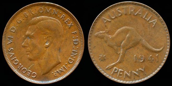 1941 PKG Australia 1 Penny XF | Australian & Oceanian Coins