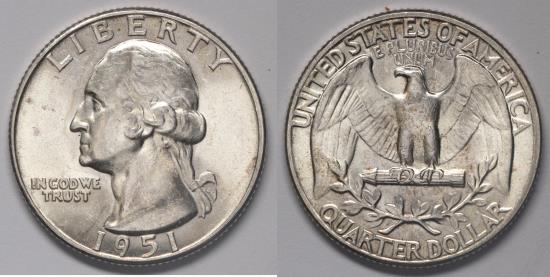1951 P Washington Quarter - BU - Silver | Quarters
