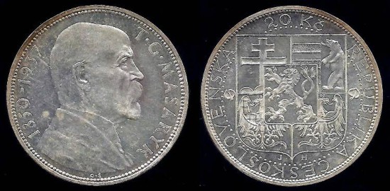 1937 Czechoslovakia 20 Korun BU | European Coins