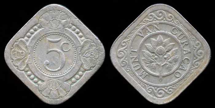 1948 Curacao 5 Cents AU | South American Coins
