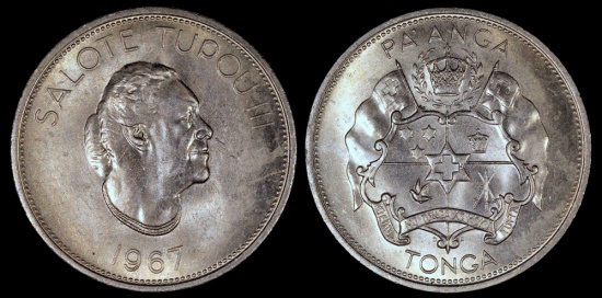 1967 Tonga 1 Pa'anga - Salote Tupou III - BU | Australian & Oceanian Coins