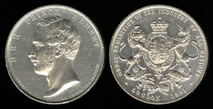 1851 Great Britain – Prince Albert Industrial Exhibition Medal