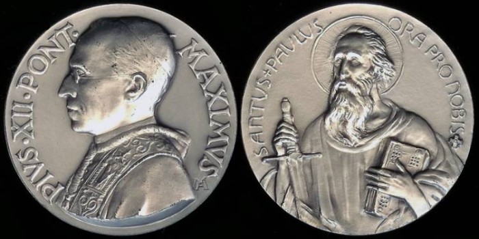 1950 Italy: Pope Pius XII - Saint Paul | European Coins