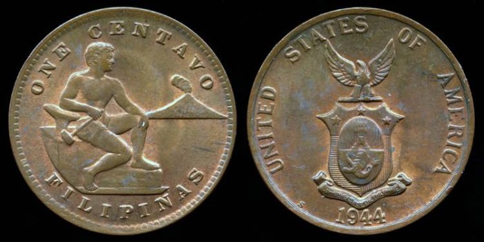 1944 S Philippines 1 Centavo UNC | Asian and Middle Eastern Coins