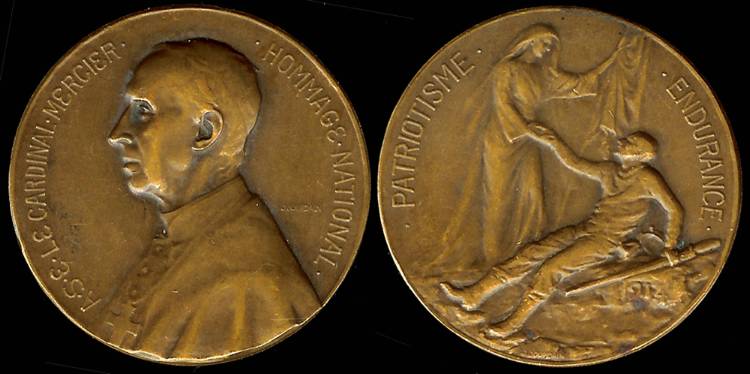 1914 Belgium - National Hommage of Cardinal Mercier | European Coins