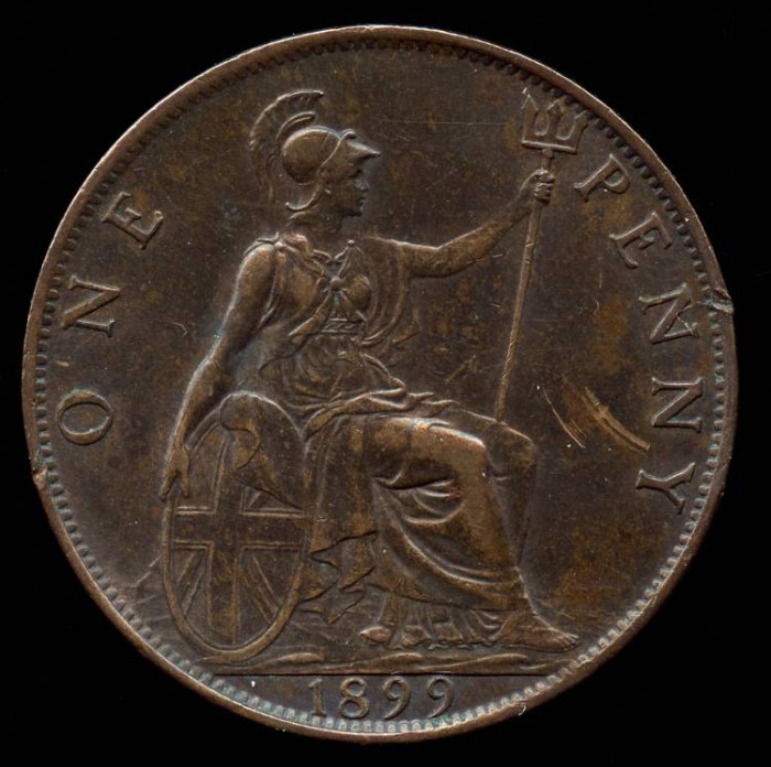 1899 Great Britain 1 Penny AU | European Coins
