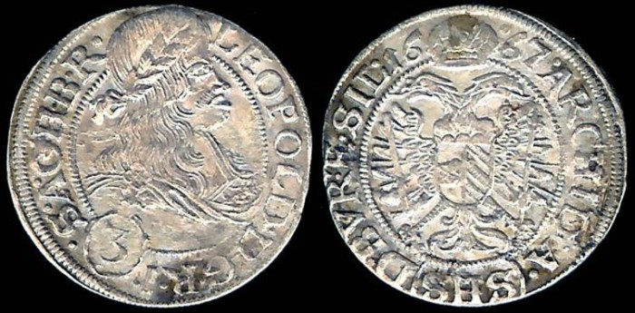 1667 Austria (Breslau) 3 Kreuzer UNC | European Coins