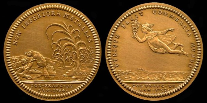 1754 Franco American Jetón (1752-1754 Mule) | Tokens & Medals