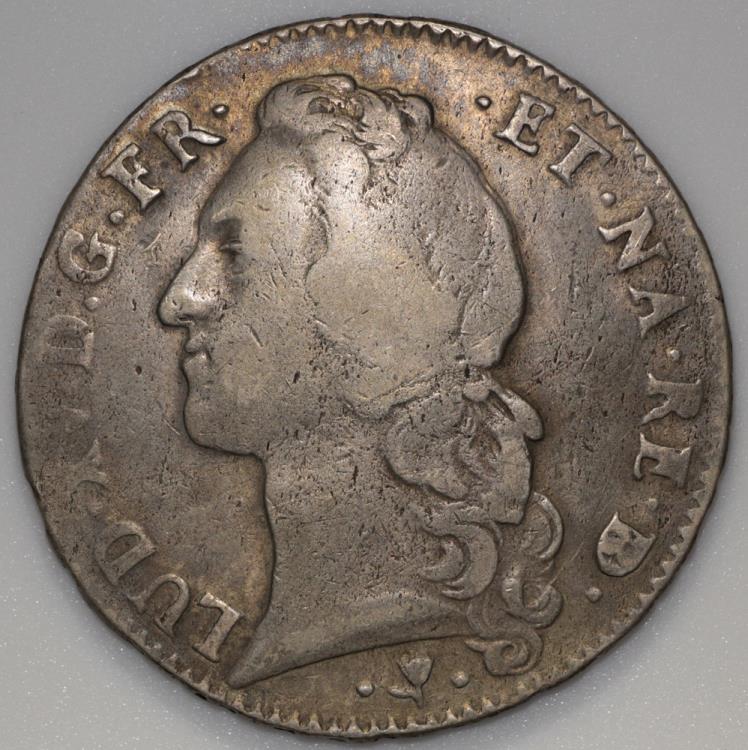 1757 France 1 Ecu - Louis XV - Pau Mint - F | European Coins