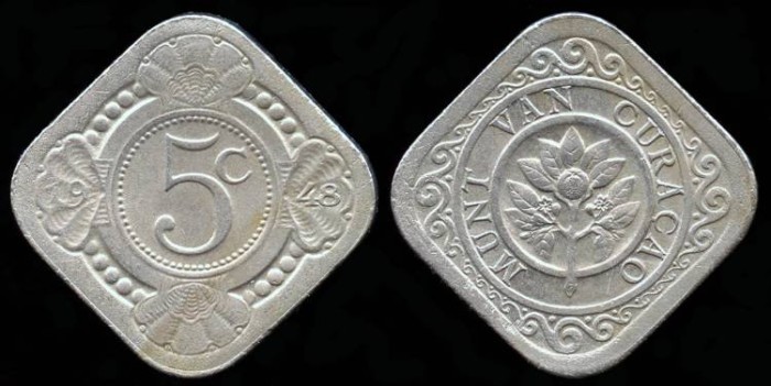1948 Curacao 5 Cents AU | South American Coins