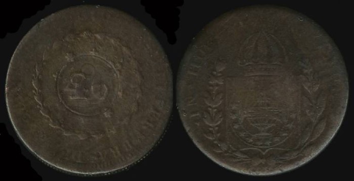 1835 R (no date) Brazil 40 Reis F | South American Coins