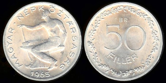 1965 BP Hungary 50 Filler BU | European Coins