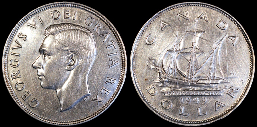 1949 Canada 1 Dollar - George VI - Newfoundland - UNC | North & Central ...