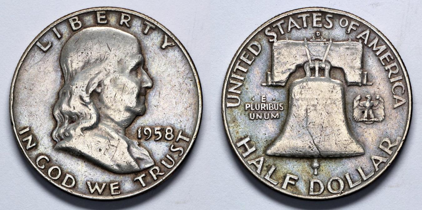 1958 D Franklin Half Dollar XF - Silver | 50 Cents