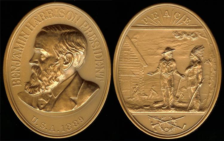 1889 Benjamin Harrison - US Mint Medal | Tokens & Medals