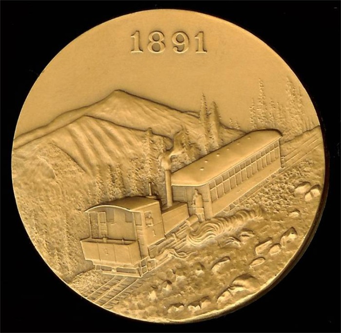 1891 US – Pike’s Peak Cog Wheel Railroad Souvenir Medal | Tokens & Medals