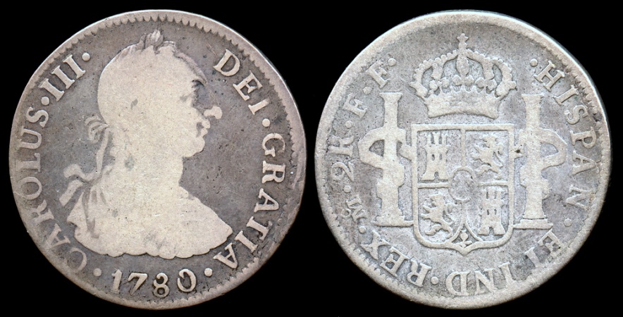 1780 Mo-FF Mexico 2 Real - Carolus III - F | North & Central American ...