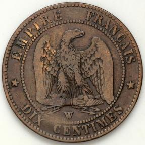 1855 W France 10 Centimes - Second Empire - Napoleon III | European Coins