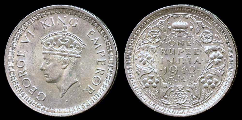 1942 (b) India (British) 1 Rupee UNC | Asian and Middle Eastern Coins