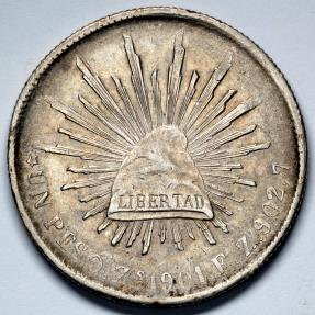 1901 ZsFZ Mexico 1 Peso - 2nd Republic - AU Silver | North & Central ...