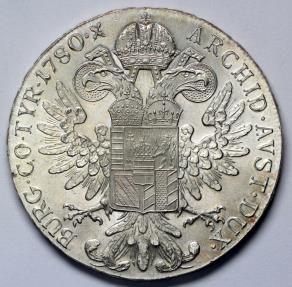 1780 SF Austria 1 Thaler - Maria Theresa - Trade Coinage Restrike - BU Silver