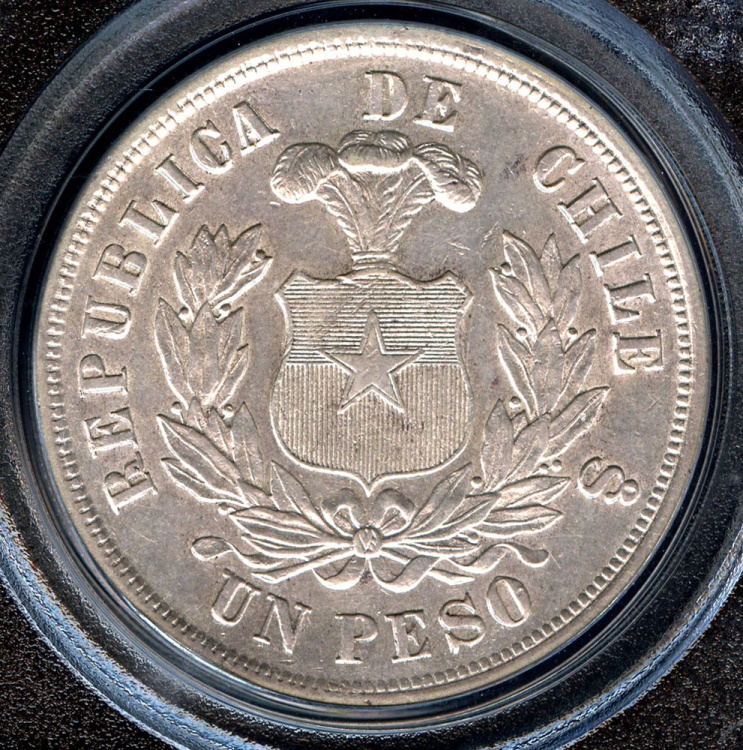 1882 So Chile 1 Peso PCGS AU55 | South American Coins