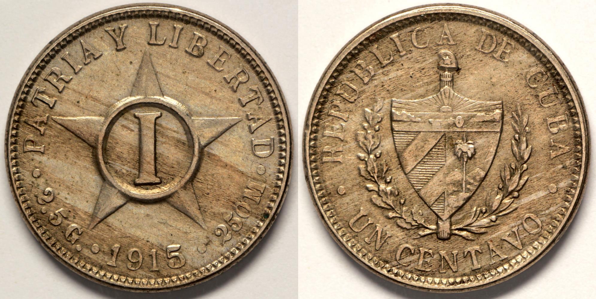 1915 Cuba 1 Centavo - 1st Republic - AU | North & Central American and ...