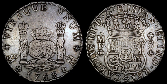 1763 MoMM Mexico 8 Real - Mexico City Mint - Charles III - XF
