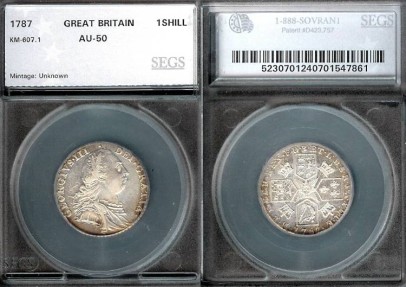 1787 Great Britain 1 Shilling SEGS AU50 | European Coins