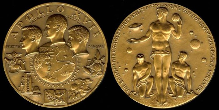 1972 US: Apollo 17 commemorative medal | Tokens & Medals