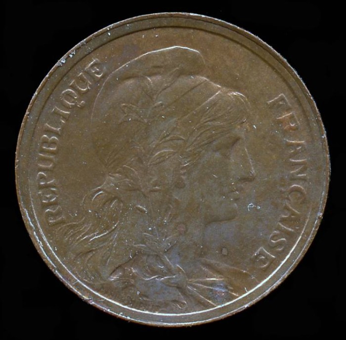 1913 France 1 Centime UNC | European Coins