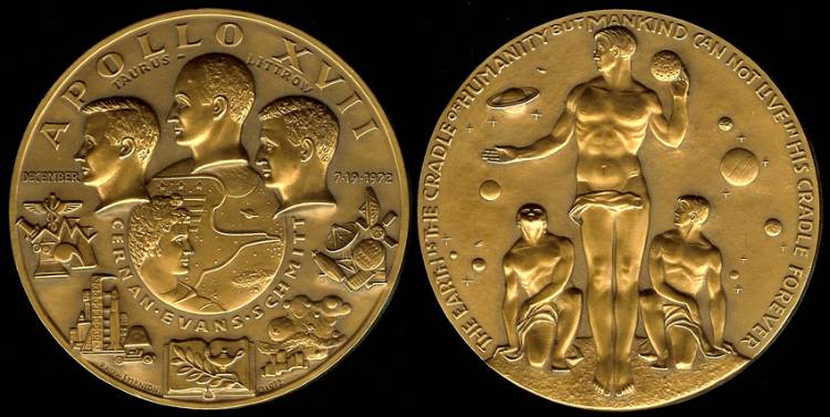 1972 US: Apollo 17 commemorative medal | Tokens & Medals
