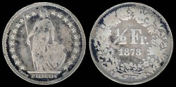 1951 B Switzerland 1/2 Franc BU | European Coins