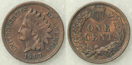 1907 Indian Head Cent - AU | Small Cents