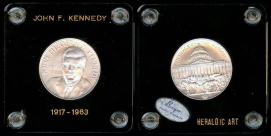 1963 John F. Kennedy Memorial Medal - Silver | Tokens & Medals