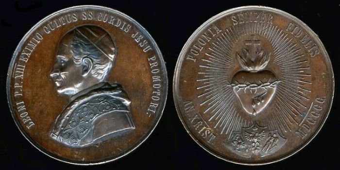 1900 Vatican: Pope Leo XIII Sacred Heart Medal | European Coins