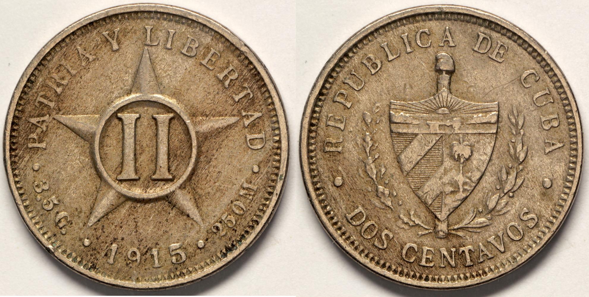 1915 Cuba 2 Centavo - 1st Republic - AU | North & Central American and ...