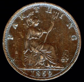 1869 Great Britain Farthing UNC | European Coins