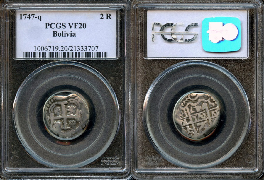 1747 P Q Bolivia 2 Real Cob - Ferdinand VI - PCGS VF20 | South American ...