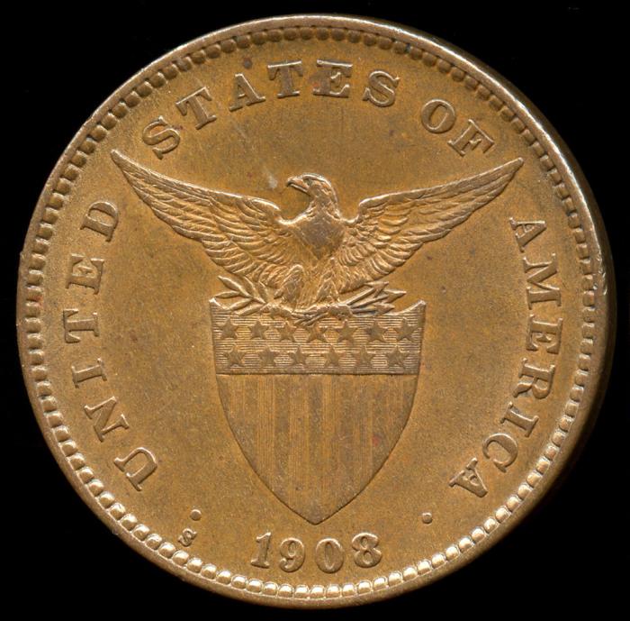 1908 S Philippines 1 Centavo AU | Asian and Middle Eastern Coins