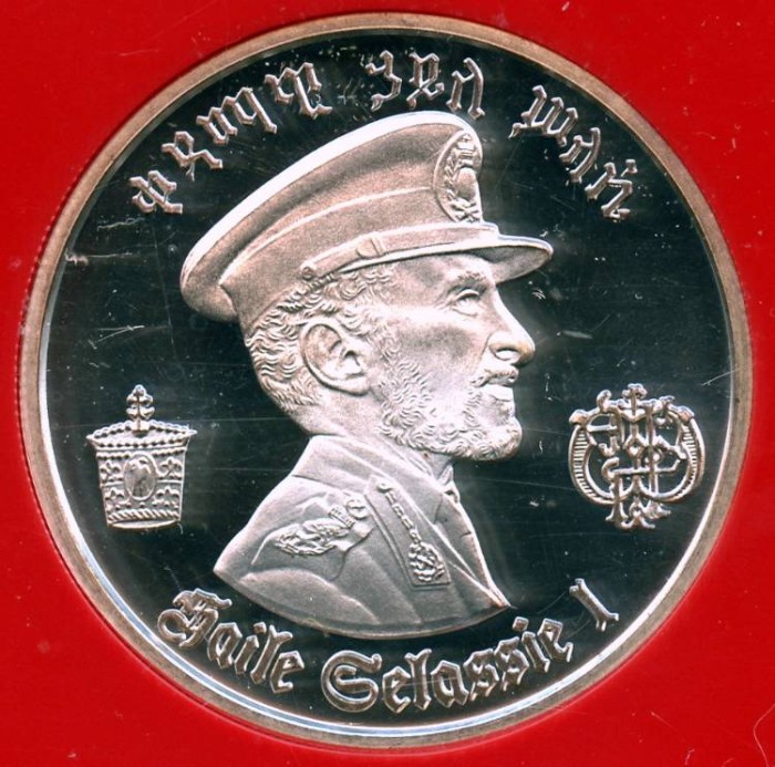 1972 Ethiopia 5 Dollar Proof - Haile Selassie Silver Commemorative
