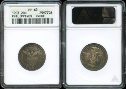 1903 Philippines 20 Centavos PR62 | Asian and Middle Eastern Coins