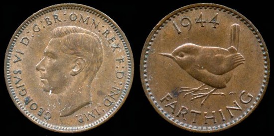 1944 Great Britain 1 Farthing UNC | European Coins