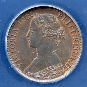 1865 Great Britain 1 Farthing ANACS MS63 | European Coins