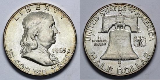 1963 D Franklin Half Dollar BU - Silver | 50 Cents