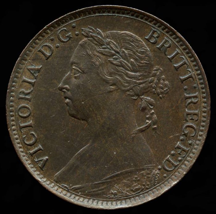 1887 Great Britain 1 Farthing AU | European Coins