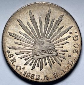 1882 OaAR Mexico 8 Reales - Oaxaca Mint - UNC Silver | North & Central ...