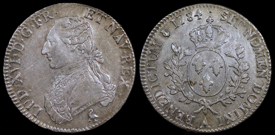 1784 A France 1 Ecu - Louis XVI - Paris Mint - AU | European Coins