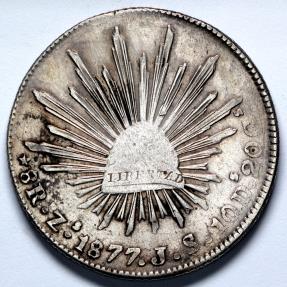 1877 ZsJS Mexico 8 Reales - Zacatecas Mint - XF Silver | North & Central American and Caribbean ...